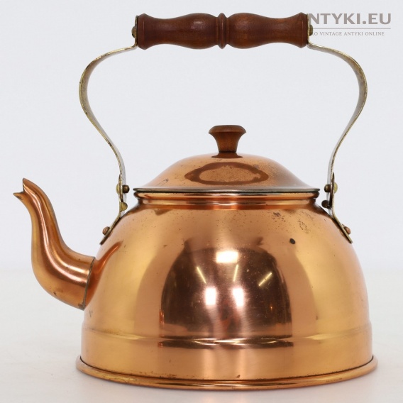 Starodawny miedziany czajnik 100% vintage - do użytku i dekoracji ...